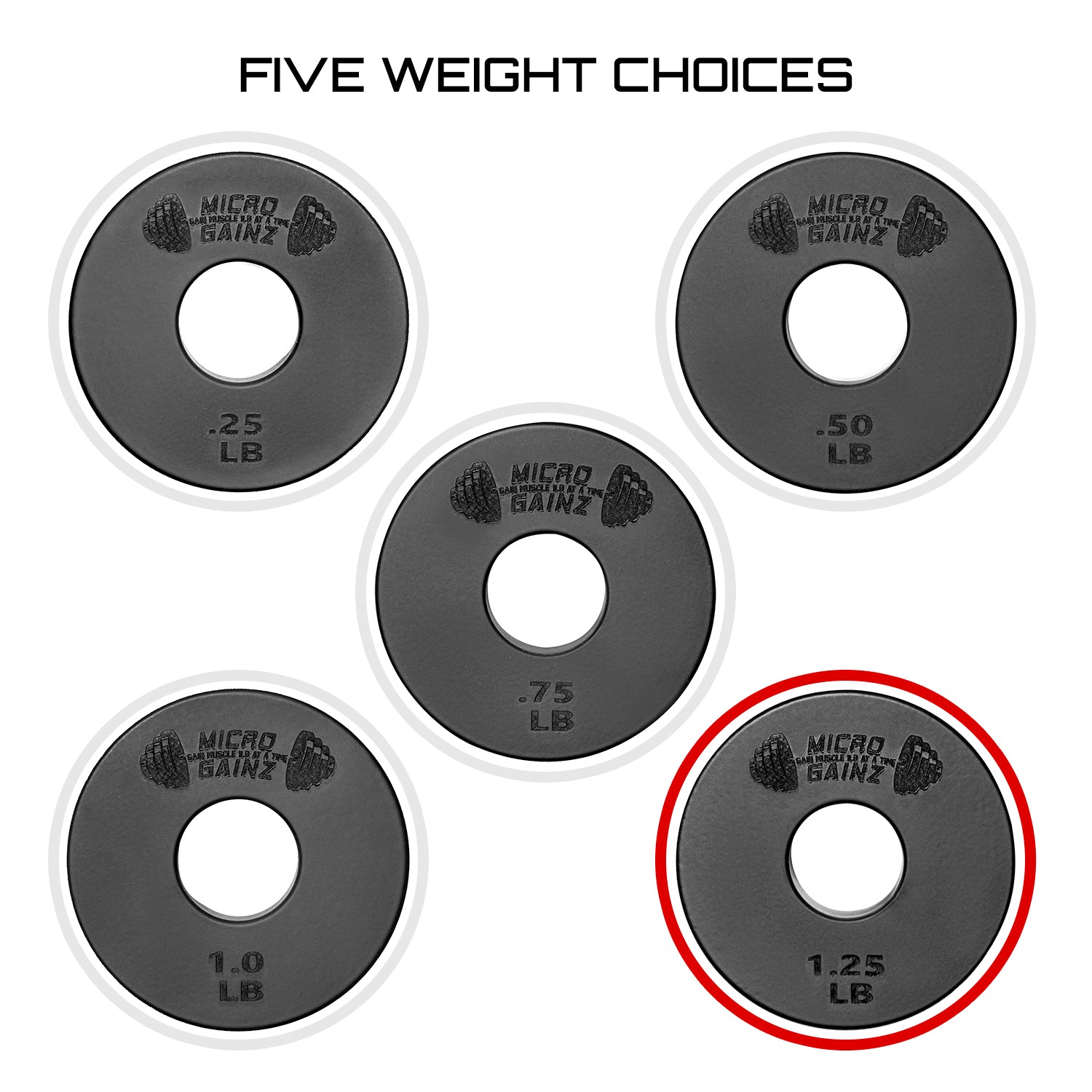 Standard 1" Center Hole Fractional Weight Plates, 1.25 lb. (Pair ...